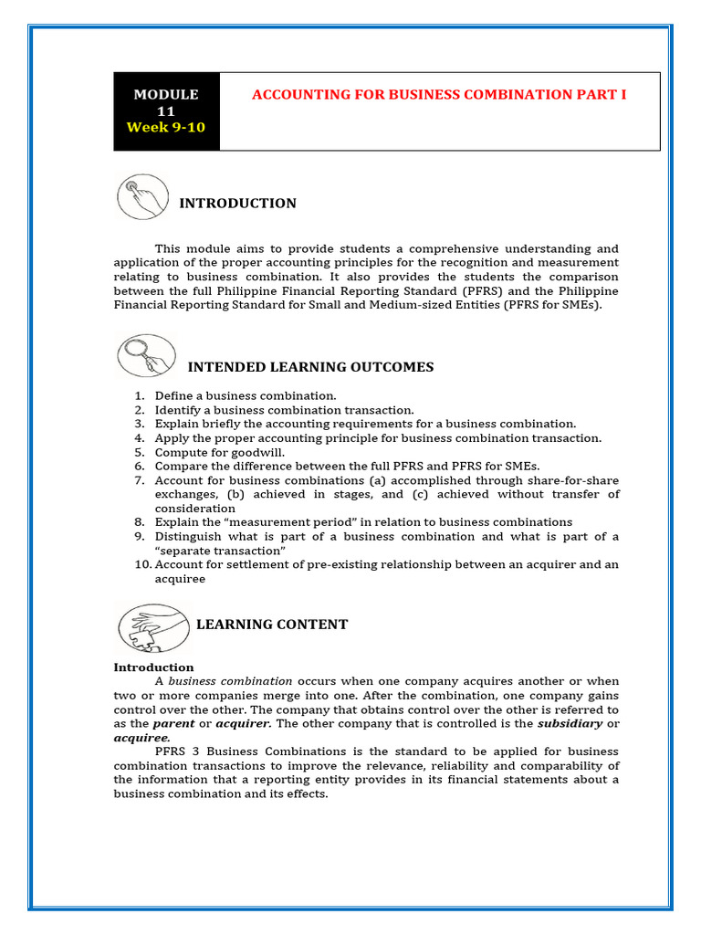 MODULE 11 Accounting For Business Combination PART 1 | PDF | Goodwill ...