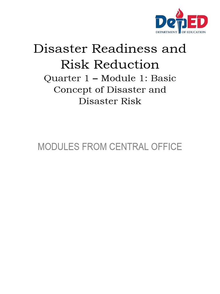 DRRR Q1 Module 1 Basic Concept of Disaster and Disaster Risk | PDF ...