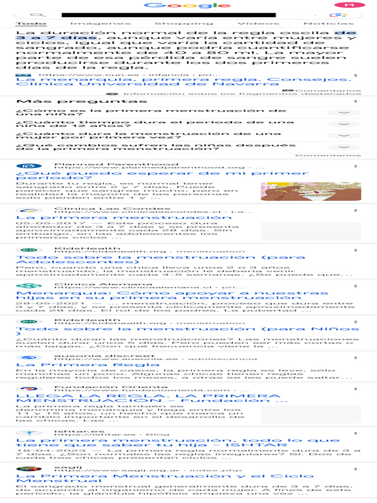 Cuanto Dura La Primera Menstruación | PDF | Menstruación | Fenómenos Periódicos