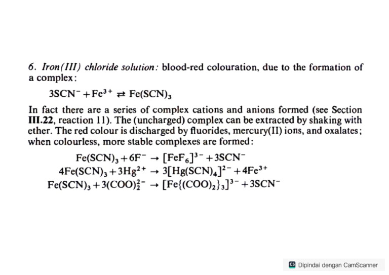 Tiosianat - Besi II Klorida | PDF
