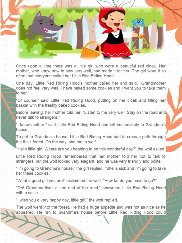 Caperucita Ingles | PDF | Little Red Riding Hood