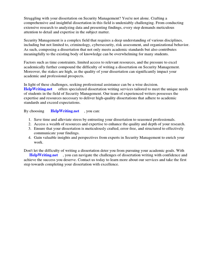 Security Management Dissertation Help | PDF | Computer Security | Security