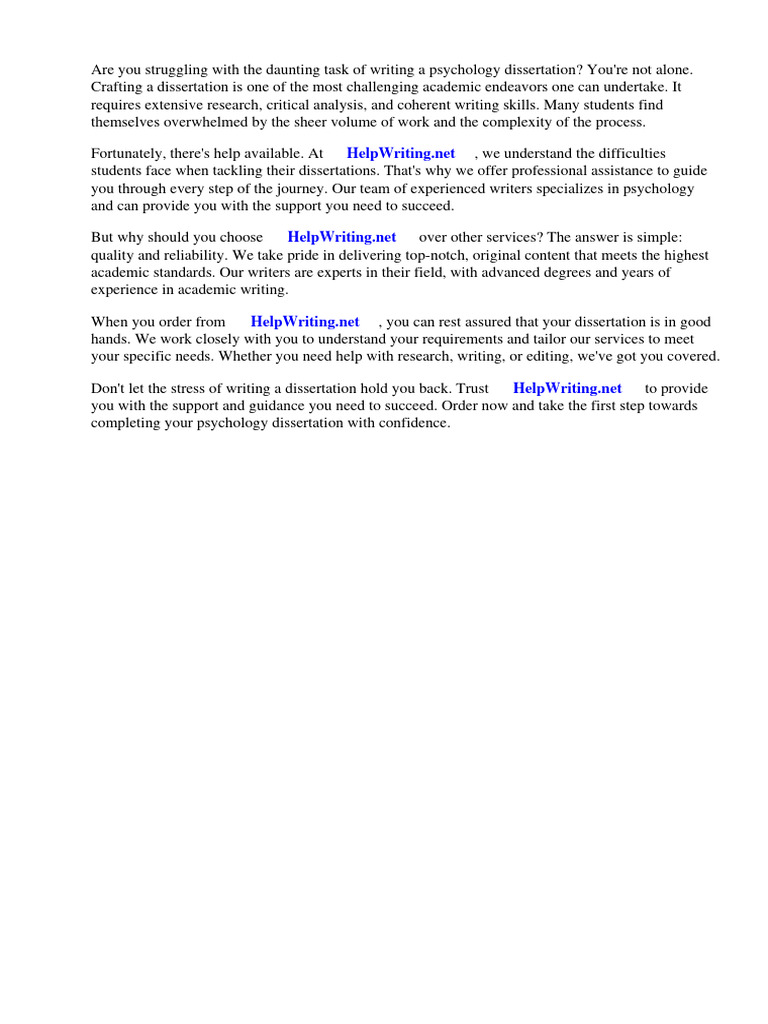 Psychology Dissertation Examples PDF | PDF | Psychology | Thesis