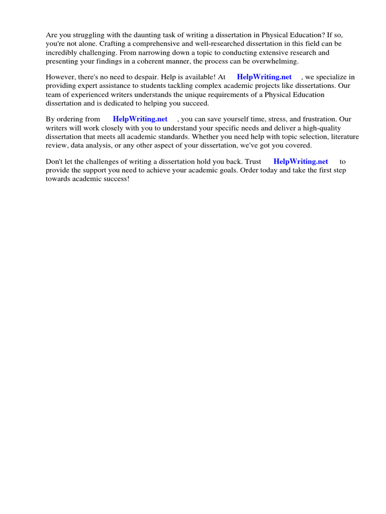 Physical Education Dissertation Titles | PDF