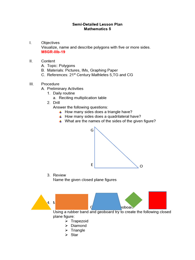 Math G5-Q3-Lp-Cot | PDF | Polygon | Shape