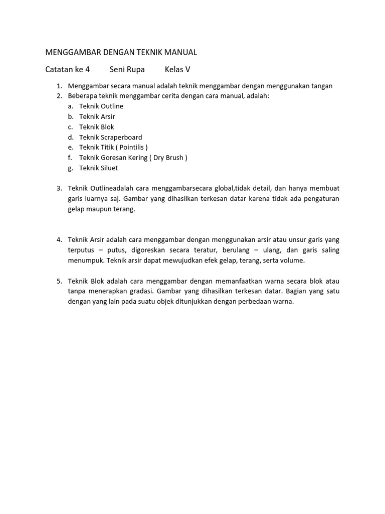 Menggambar Dengan Teknik Manual (Cat 4) | PDF