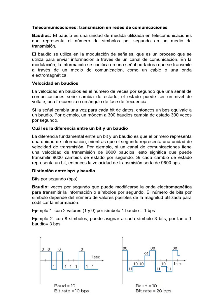 Baudios | PDF | Módem | Modulación