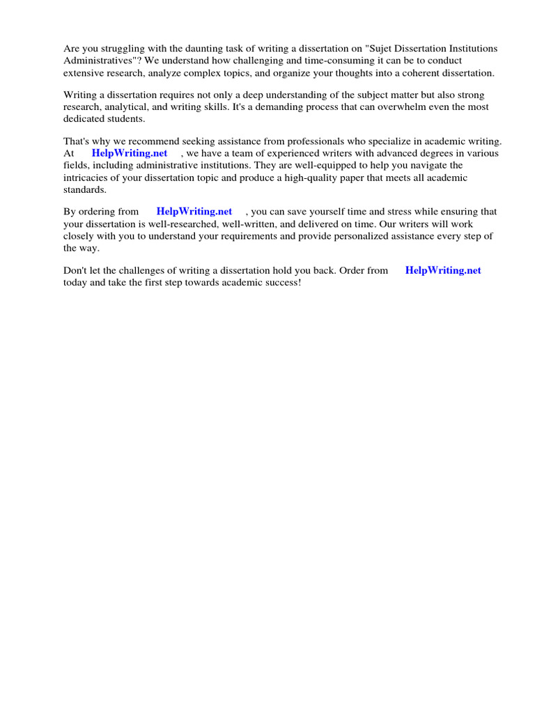 Dissertation on Administrative Institutions | PDF | Thesis | World Wide Web