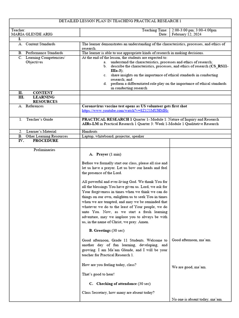 2nd DETAILED LESSON PLAN FOR PR1 | PDF | Copyright Infringement | Privacy