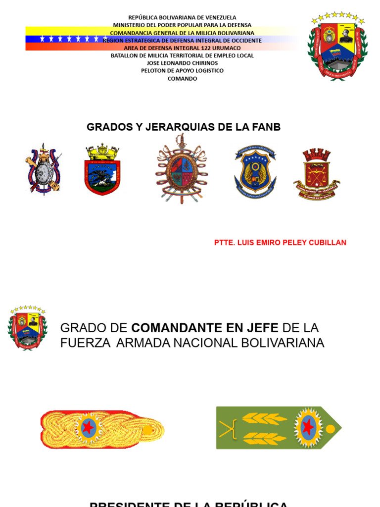Grados Militares | PDF | Oficial general | Capitán (Fuerzas Armadas)