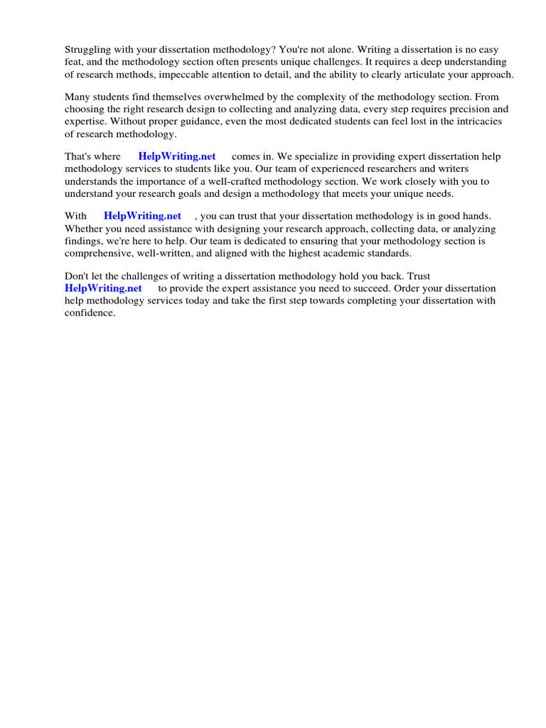 Dissertation Help Methodology | PDF | Methodology | Sampling (Statistics)