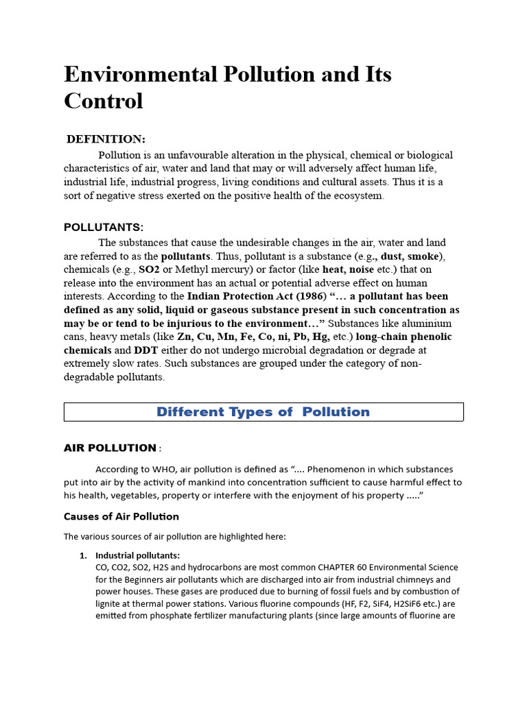 111 Environmental Pollution and Its Control | PDF | Combustion | Fuels