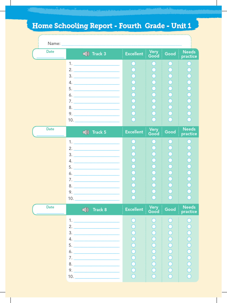 4th Grade Homeschool Progress | PDF