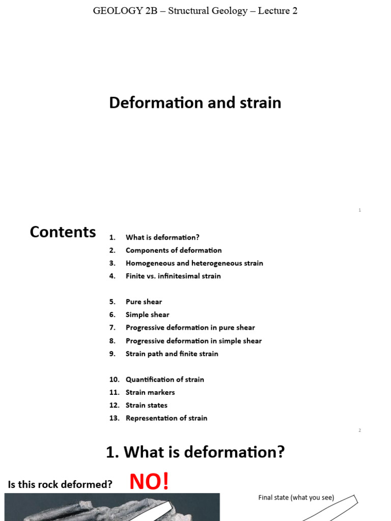 Lecture02 Deformation Strain 2023 Part One | PDF | Rotation | Deformation (Mechanics)