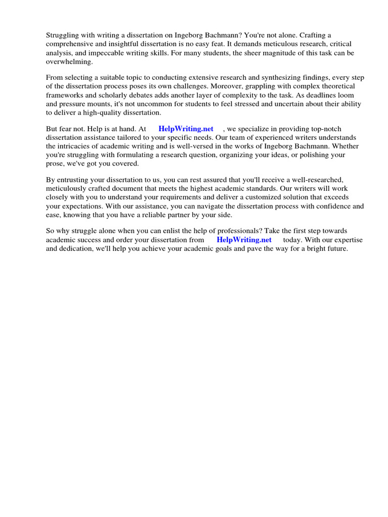 Dissertation Ingeborg Bachmann | PDF