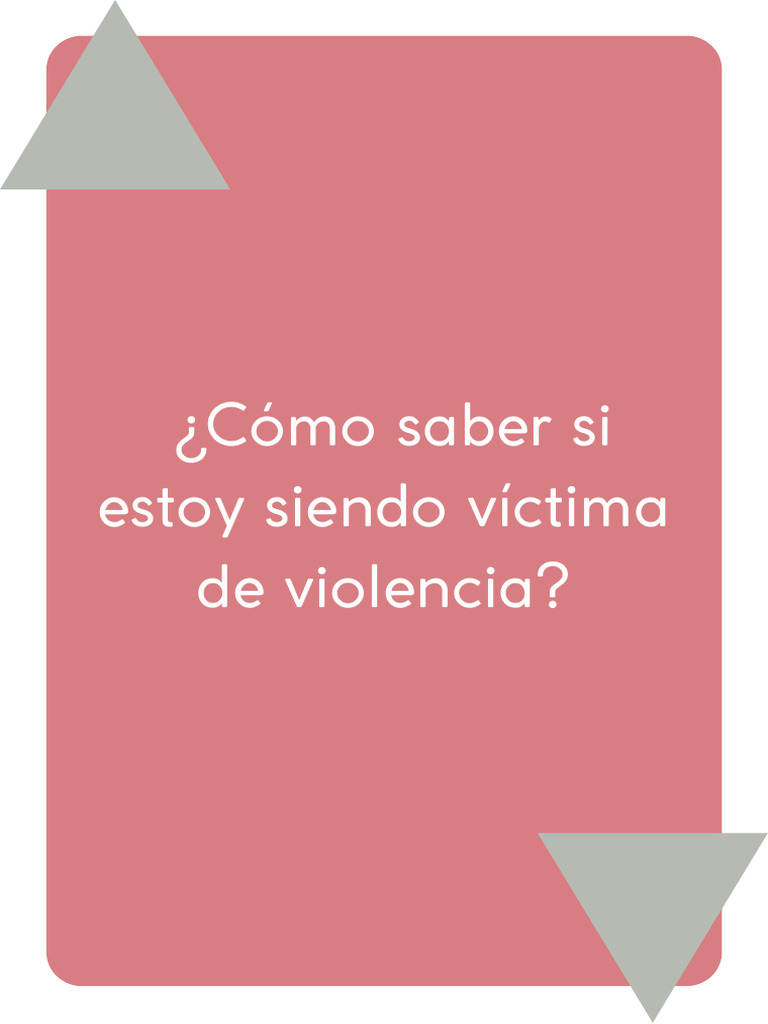 ¿Cómo Saber Si Estoy Siendo Víctima de Violencia | PDF