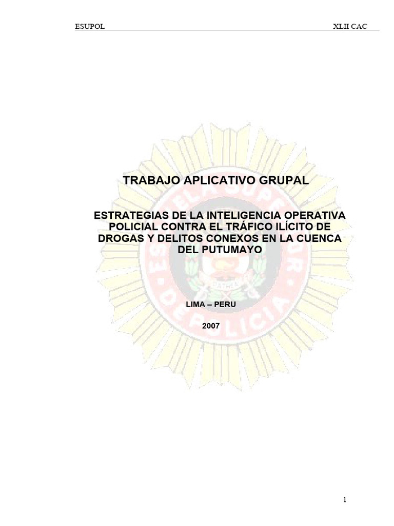 Tico Inteligencia Operativa en Drogas | PDF | Comercio ilegal de drogas | Policía