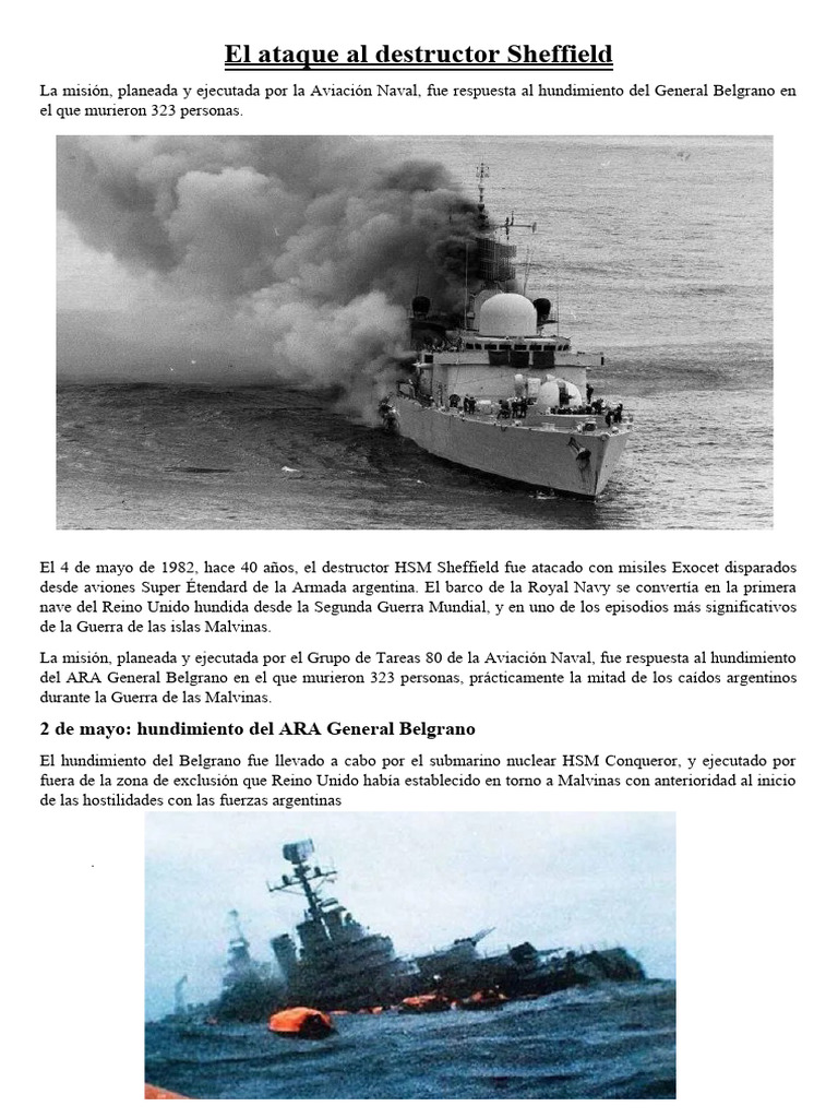 El Ataque Al Destructor Sheffield | PDF | Destructor | Guerra Naval