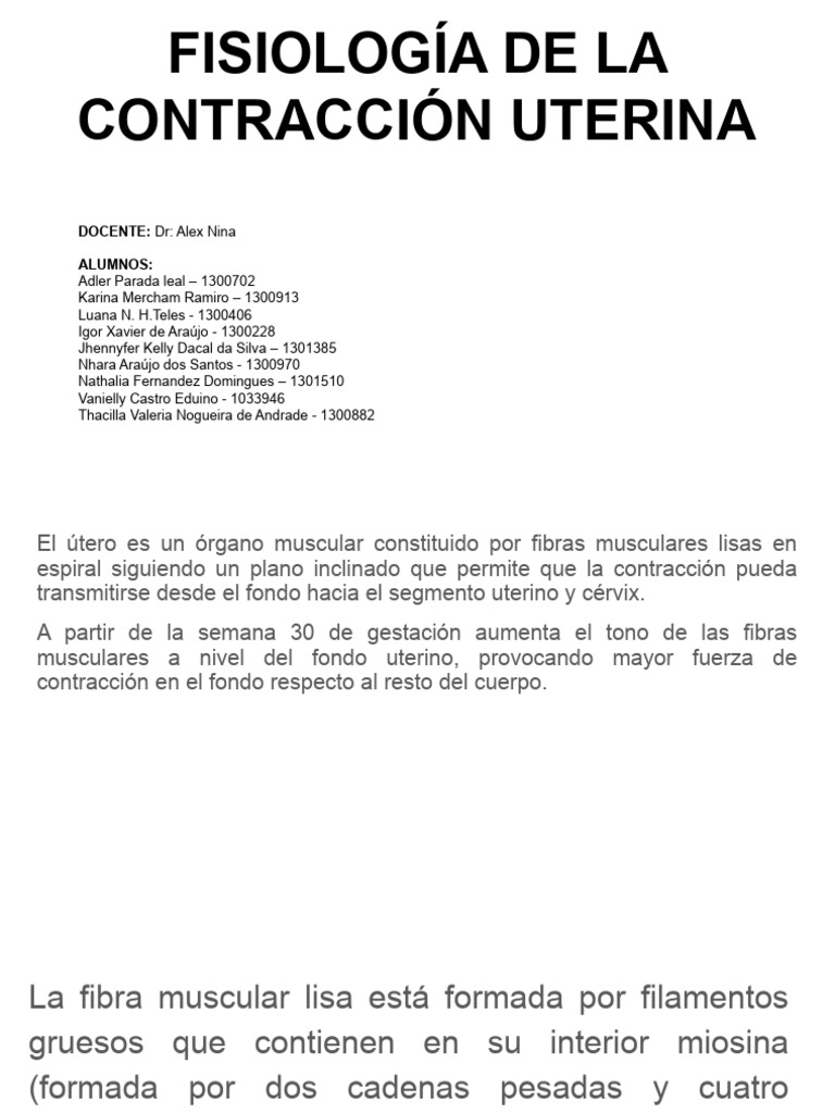 Gineco. Fisiologia de La Contractibilidad Uterina | Descargar gratis PDF | Parto | Contracción ...