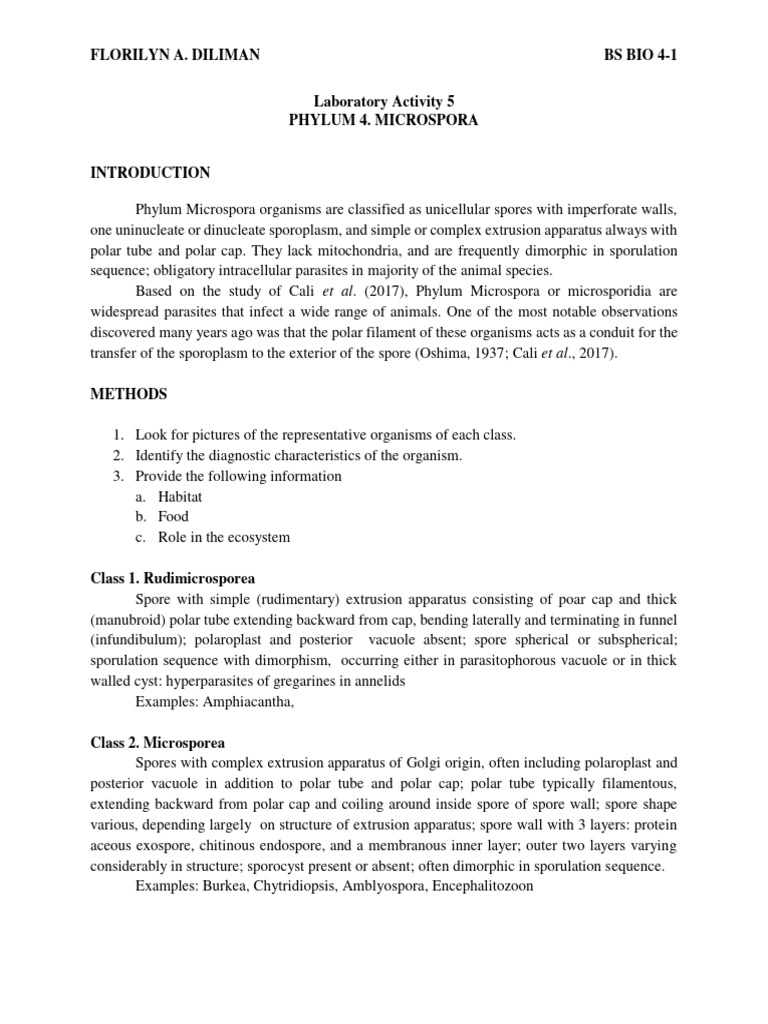 Diliman, Florilyn - Laboratory Activity 5 | PDF | Organisms | Microbiology