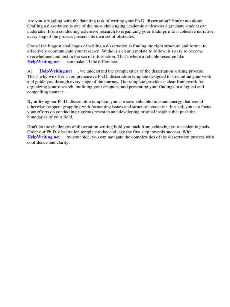 PHD Dissertation Template | PDF | Thesis | Malnutrition