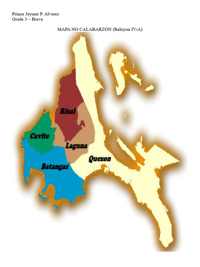 MAPA NG CALABARZON (Rehiyon IV-A) | PDF