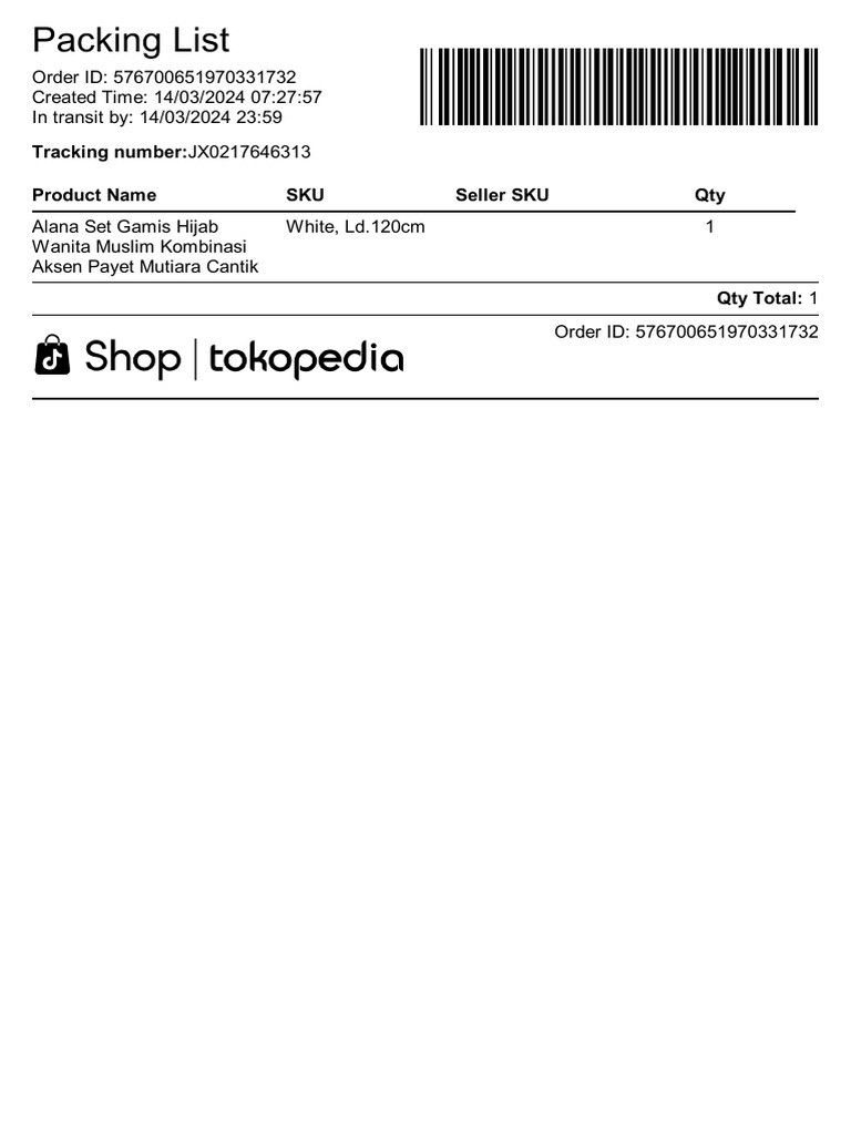 03-14 - 07-27-57 - Packing List | PDF