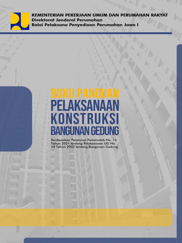 Buku Panduan Pelaksanaan Konstruksi Bangunan Gedung 1708499618 | PDF