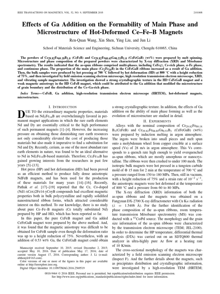 (2016_王仁全) Effects of Ga addition on the formability of main phase and microstructure of hot ...