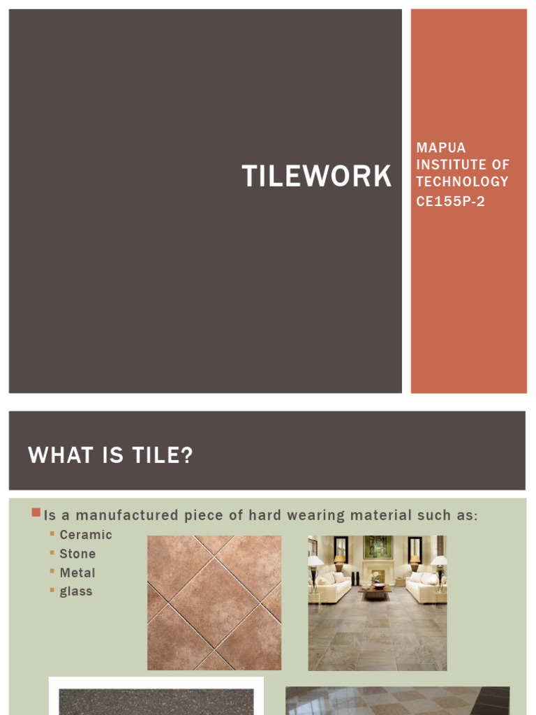 Ce155p-2 Lecture 8 Tilework | PDF | Tile | Materials