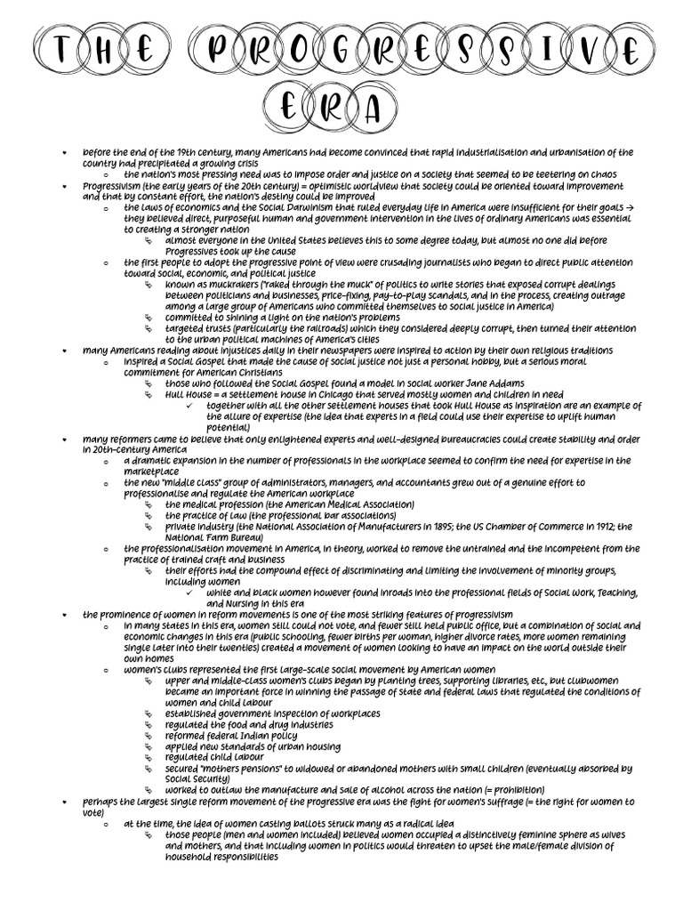 The Progressive Era | PDF | Theodore Roosevelt | Progressive Era