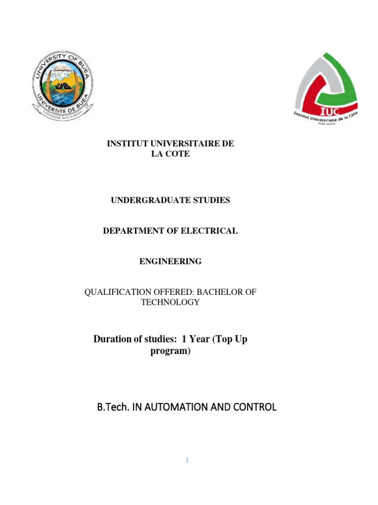 INSTITUT UNIVERSITAIRE DE LA COTE | PDF | Electrical Engineering | Physical Sciences