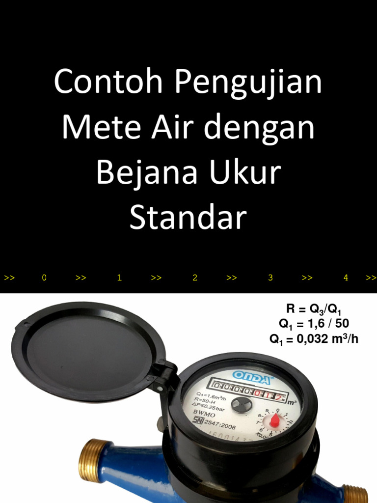 Contoh Pengujian Meter Air Dengan Bejana Ukur Standar | PDF