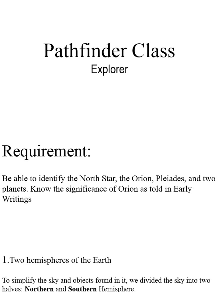 Pathfinder Lectures - Explorer Stars Honor | PDF