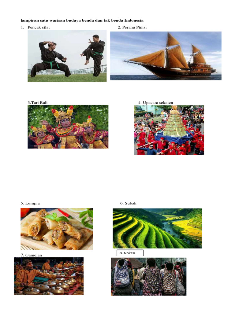 Lampiran Satu Warisan Budaya Benda Dan Tak Benda Indonesia | PDF