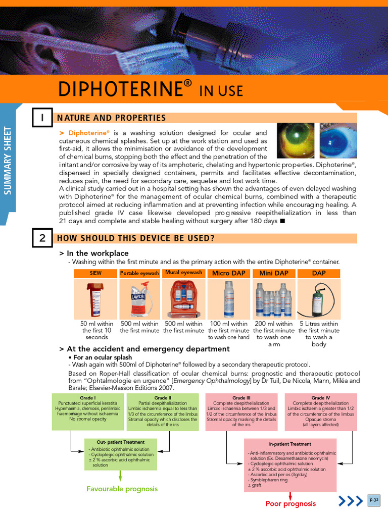 Fiche Diphoterine en | PDF | Toxicity | Diseases And Disorders