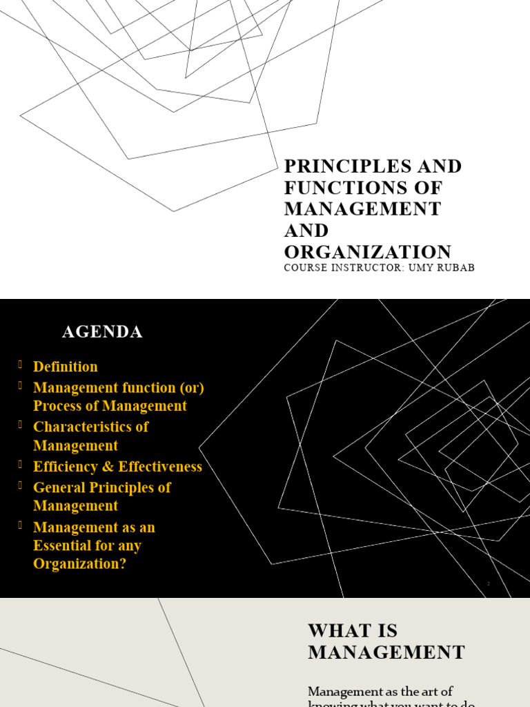 Principles and Functions of Management and Organization | PDF | Human ...