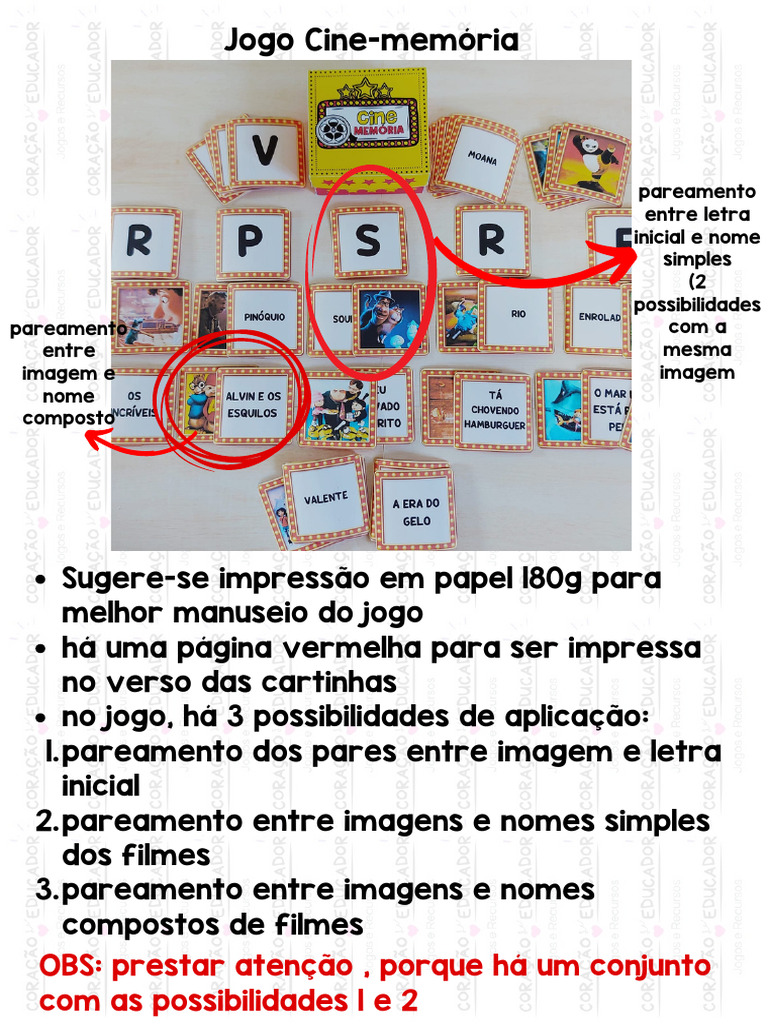 10 - Jogo Cine Mem Ria | PDF
