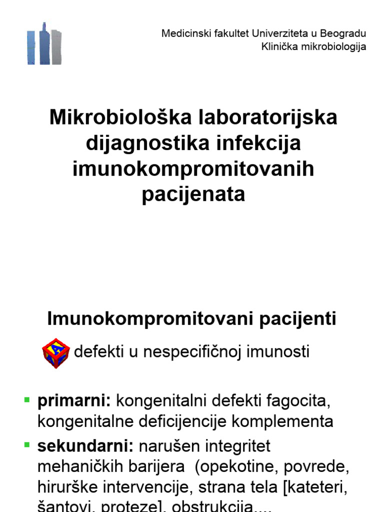 KM - Infekcije Kod Imunokompromitovanih 2017 - 2018 | PDF