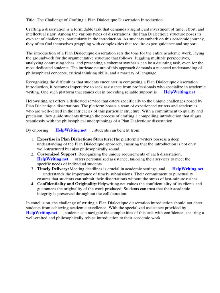 Plan Dialectique Dissertation Introduction | PDF | Dialectic | Georg ...