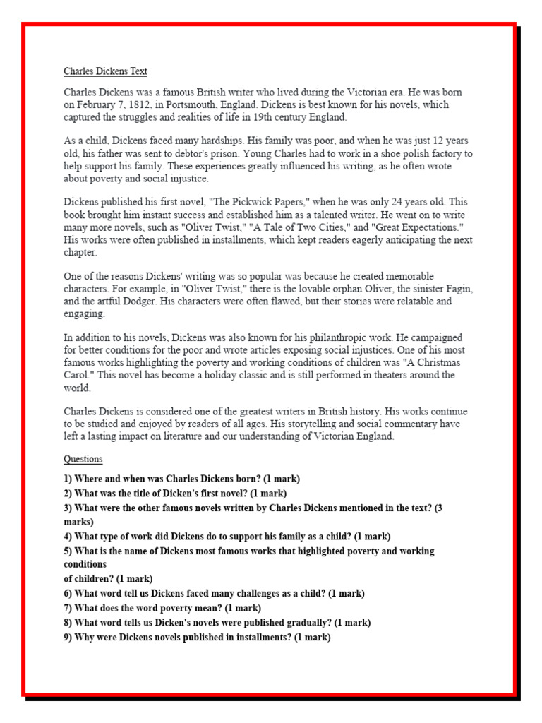 Oliver Twist Comp Questions and Answers | PDF | Charles Dickens | Nancy (Oliver Twist)