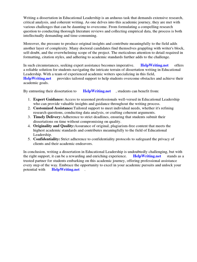 Dissertation Educational Leadership | PDF | Leadership | Thesis Dissertation Educational Leadership | PDF | Leadership | Thesis