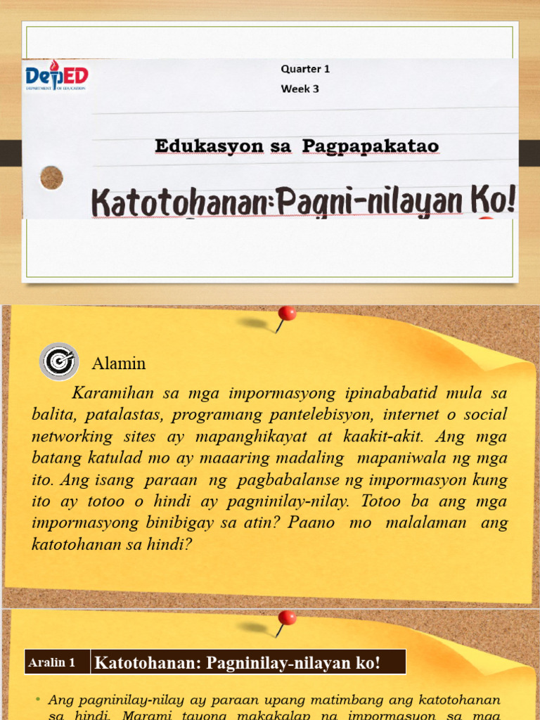 Esp 4 Quarter 1 Week 3 | PDF