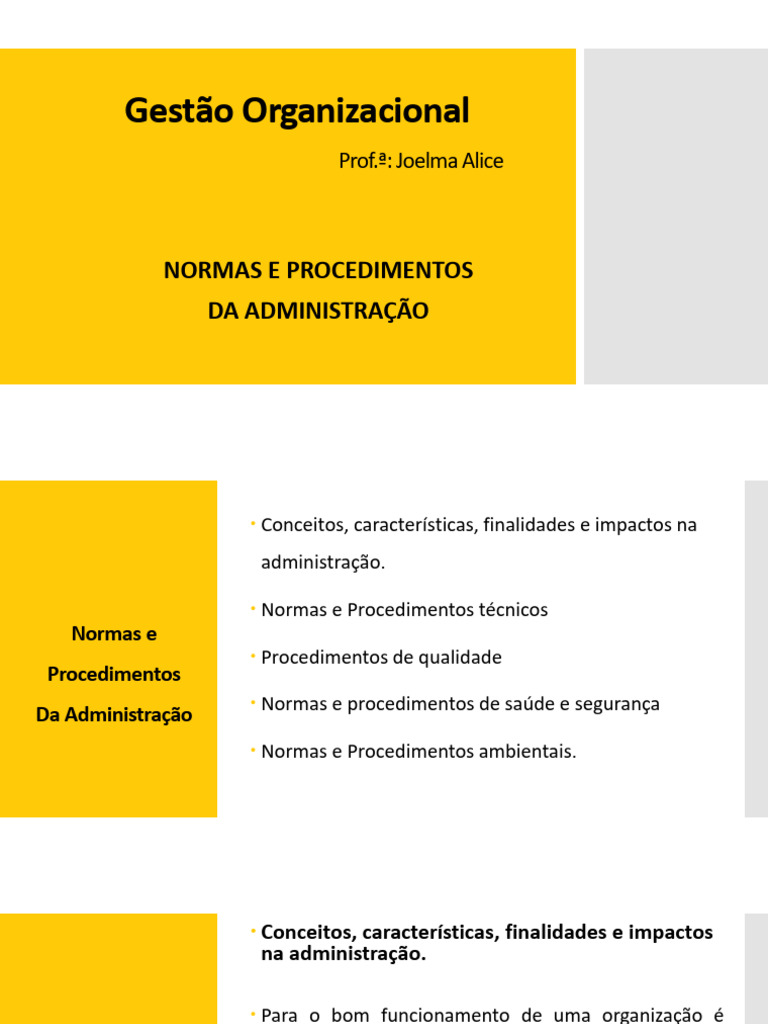 Normas e Procedimentos Da Administração | PDF | Padronização ...