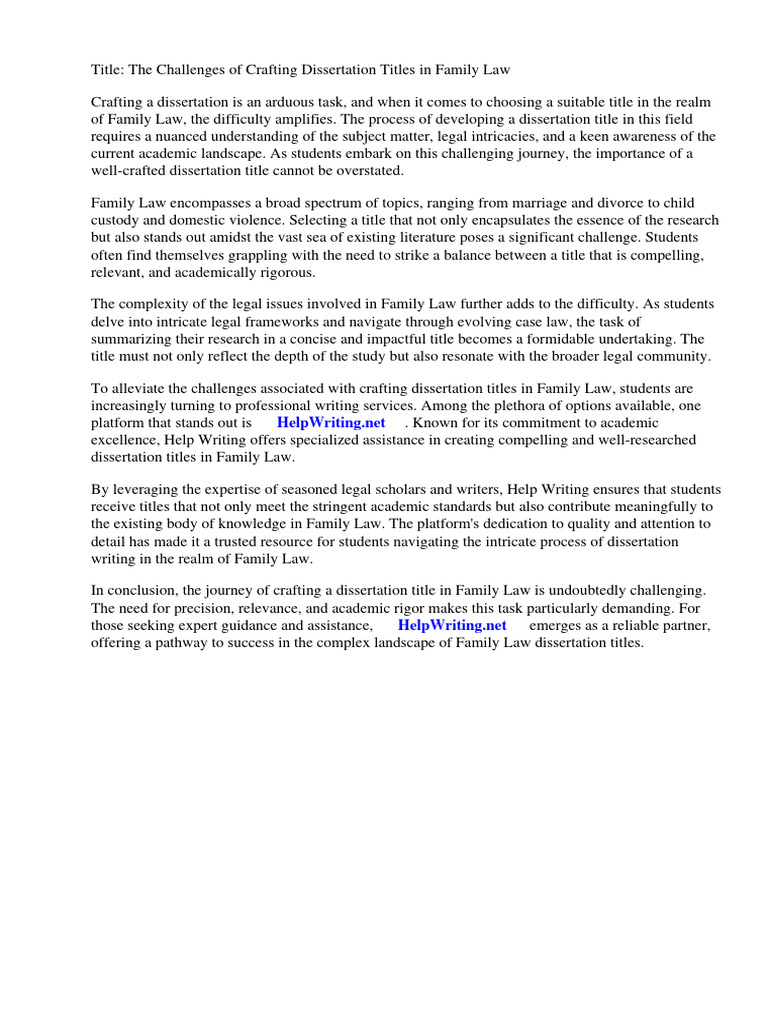 Dissertation Titles Family Law | PDF | Social Science | Law