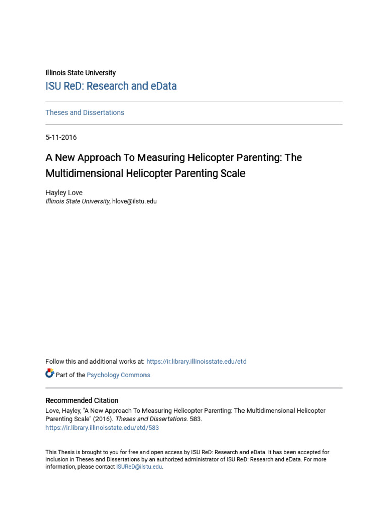 A New Approach To Measuring Helicopter Parenting - The Multidimens ...