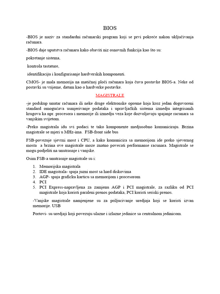 Racunarski Hardver 5 | PDF