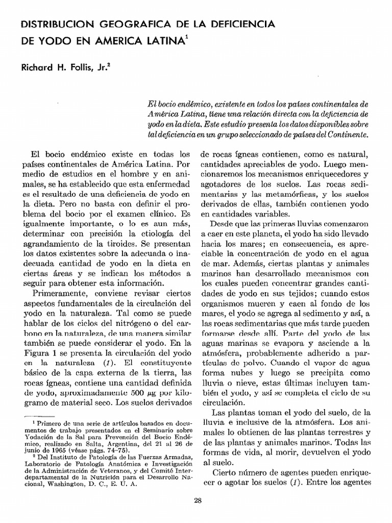 Deficiencia de Yodo en América Latina | PDF | Yodo | Agua
