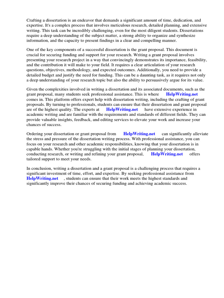 Dissertation Grant Proposal Sample | PDF | Thesis | Expert