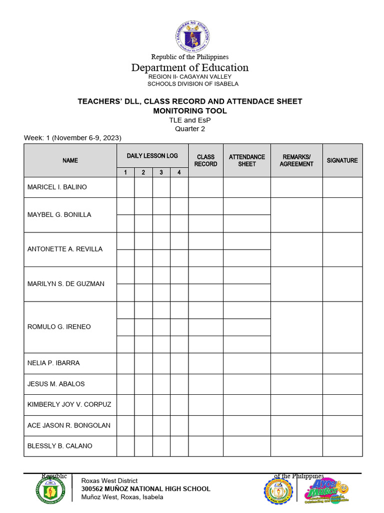 MT Monitoring Tool SY2023-2024 | PDF | Public Administration | Philippines MT Monitoring Tool SY2023-2024 | PDF | Public Administration | Philippines